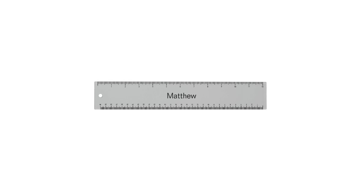 Personalized grey ruler for kids | Zazzle