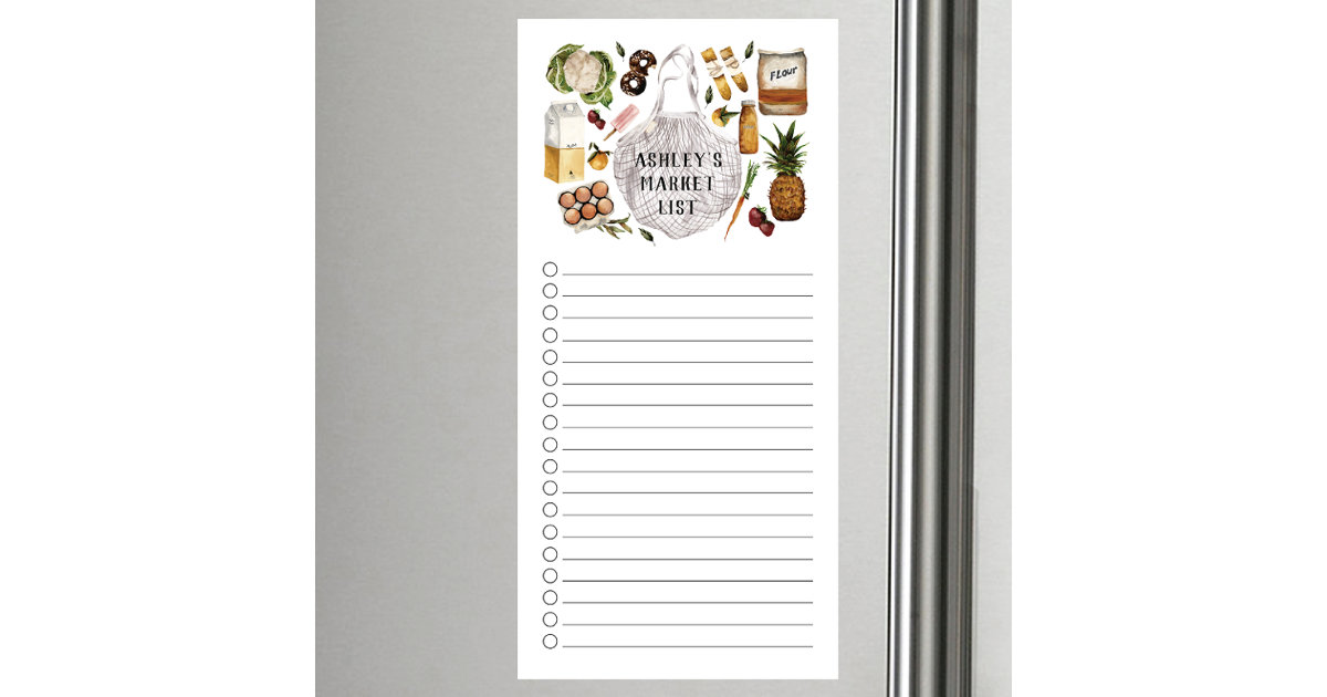 Personalized Grocery Shopping List Magnetic Notepad | Zazzle