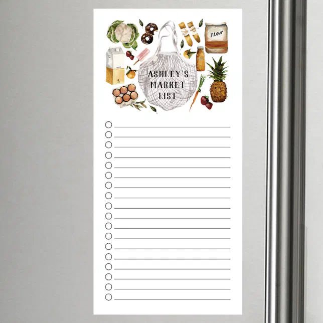 Personalized Grocery Shopping List Magnetic Notepad | Zazzle