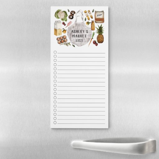 Personalized Grocery Shopping List Magnetic Notepad | Zazzle