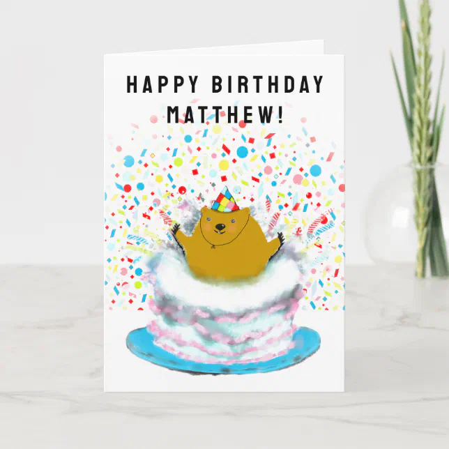 Personalized Groundhog Day Birthday Card | Zazzle
