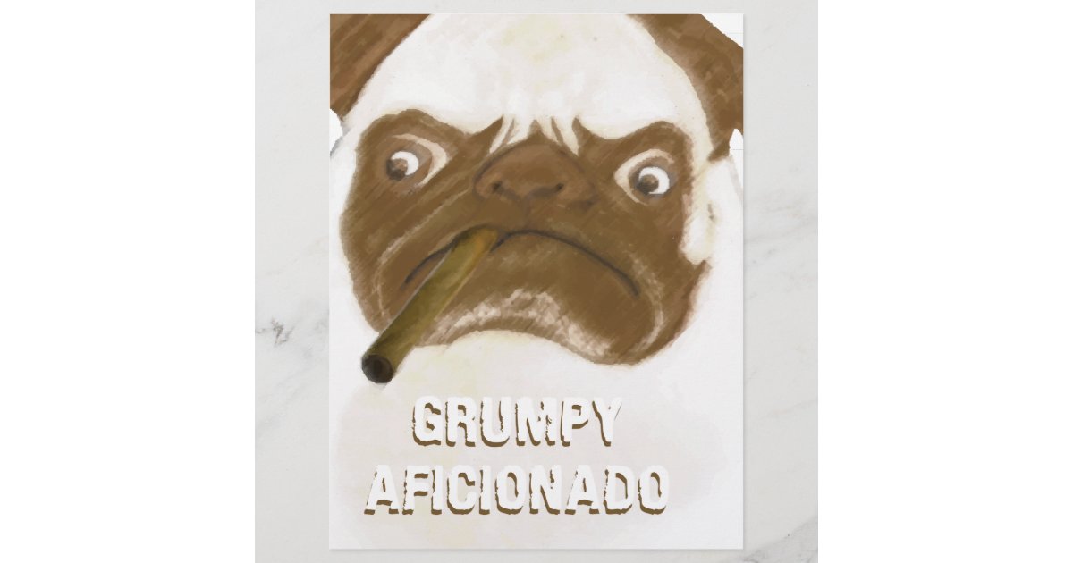 Personalized Grumpy AFICIONADO Puggy Cigar | Zazzle