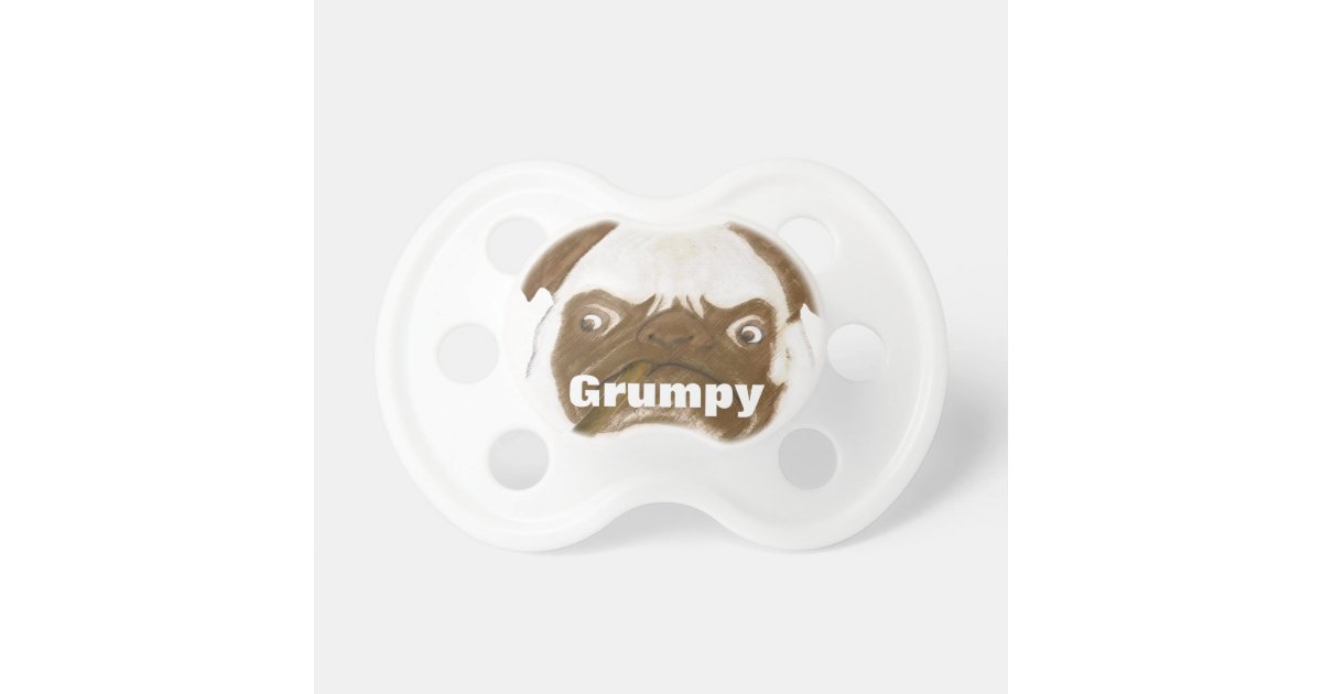 Personalized Grumpy Puggy with Cigar Pacifier | Zazzle