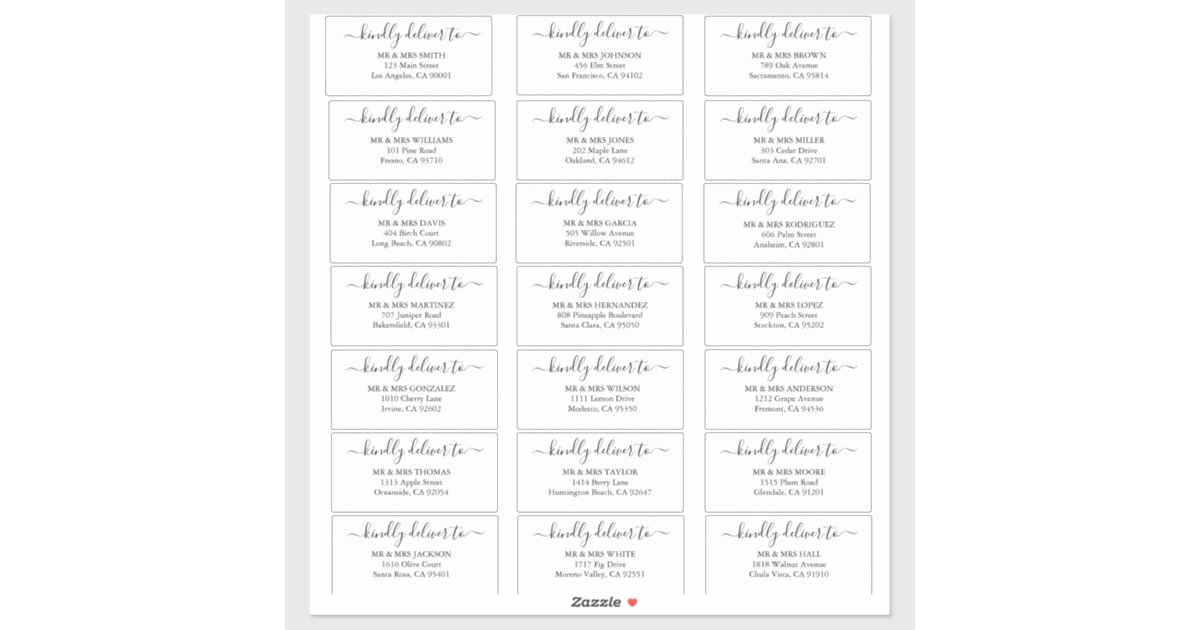Personalized Guest wedding address labels sticker | Zazzle
