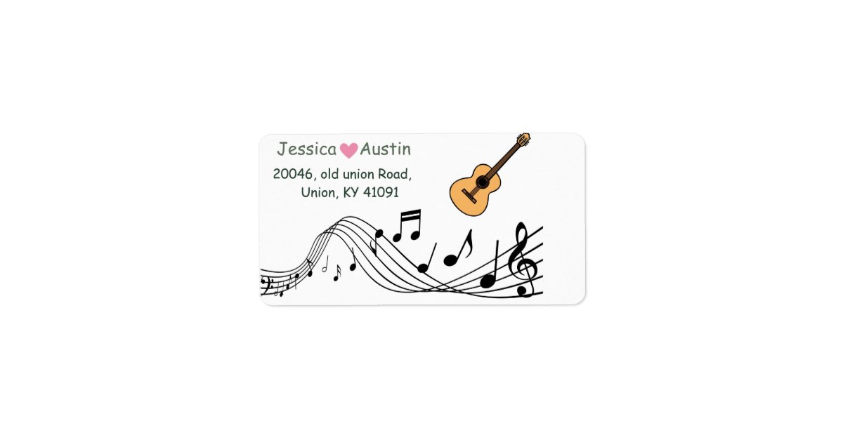Personalized Guitar Music Return Address Labels | Zazzle