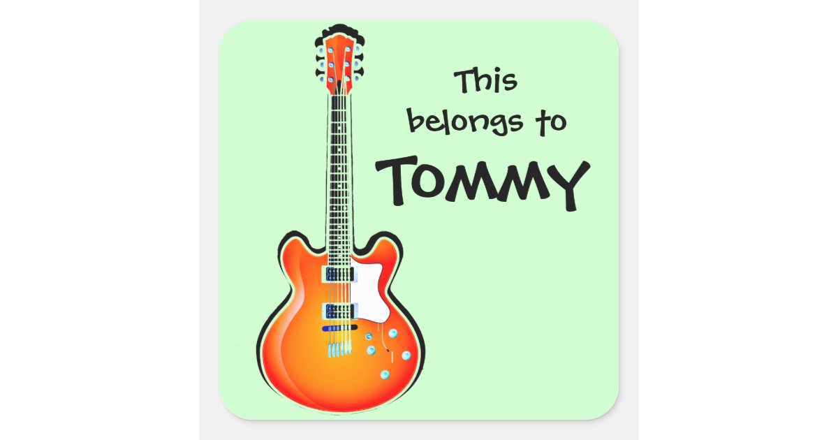Personalized Guitar Sticker | Zazzle