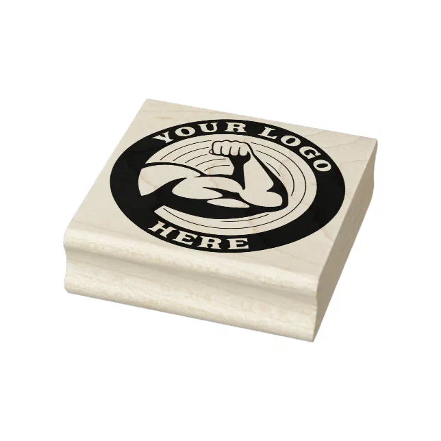 Personalized Gym Business Brand Logo Rubber Stamp | Zazzle