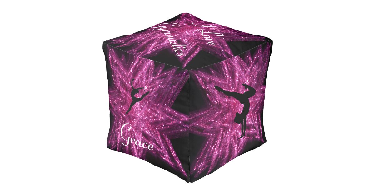 PERSONALIZED GYMNASTICS CUBE POUF | Zazzle