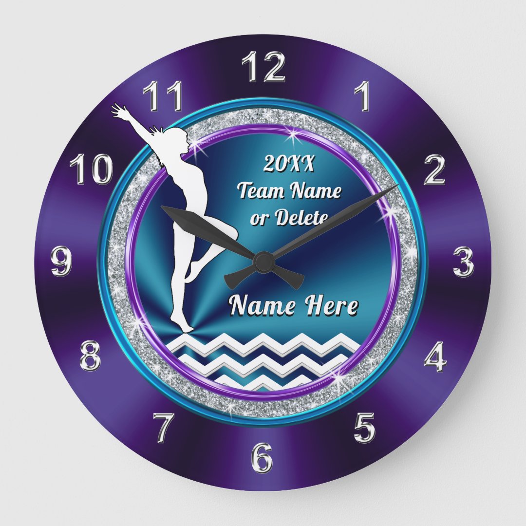 Personalized Gymnastics Gifts for Girls Gymnastic Large Clock | Zazzle