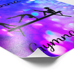 PERSONALIZED GYMNASTICS PURPLE BLUE GRADIENT PHOTO PRINT | Zazzle