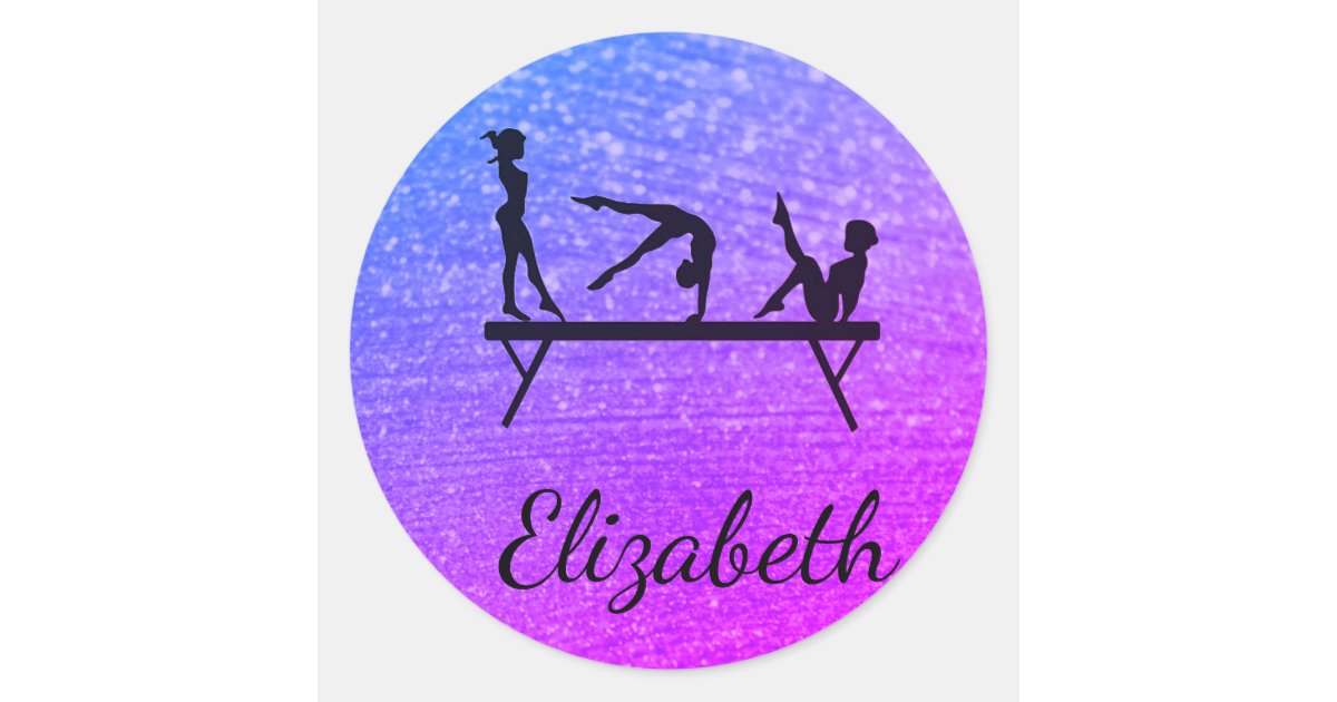 PERSONALIZED GYMNASTICS SQUARE STICKERS | Zazzle