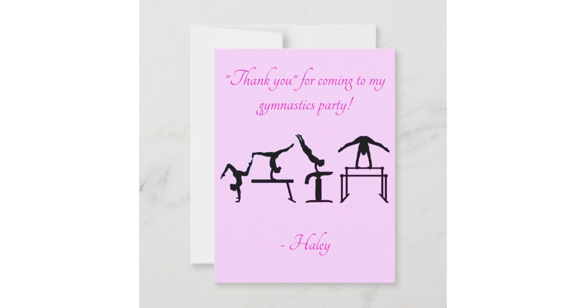 Personalized Gymnastics "THANK YOU" CARD | Zazzle