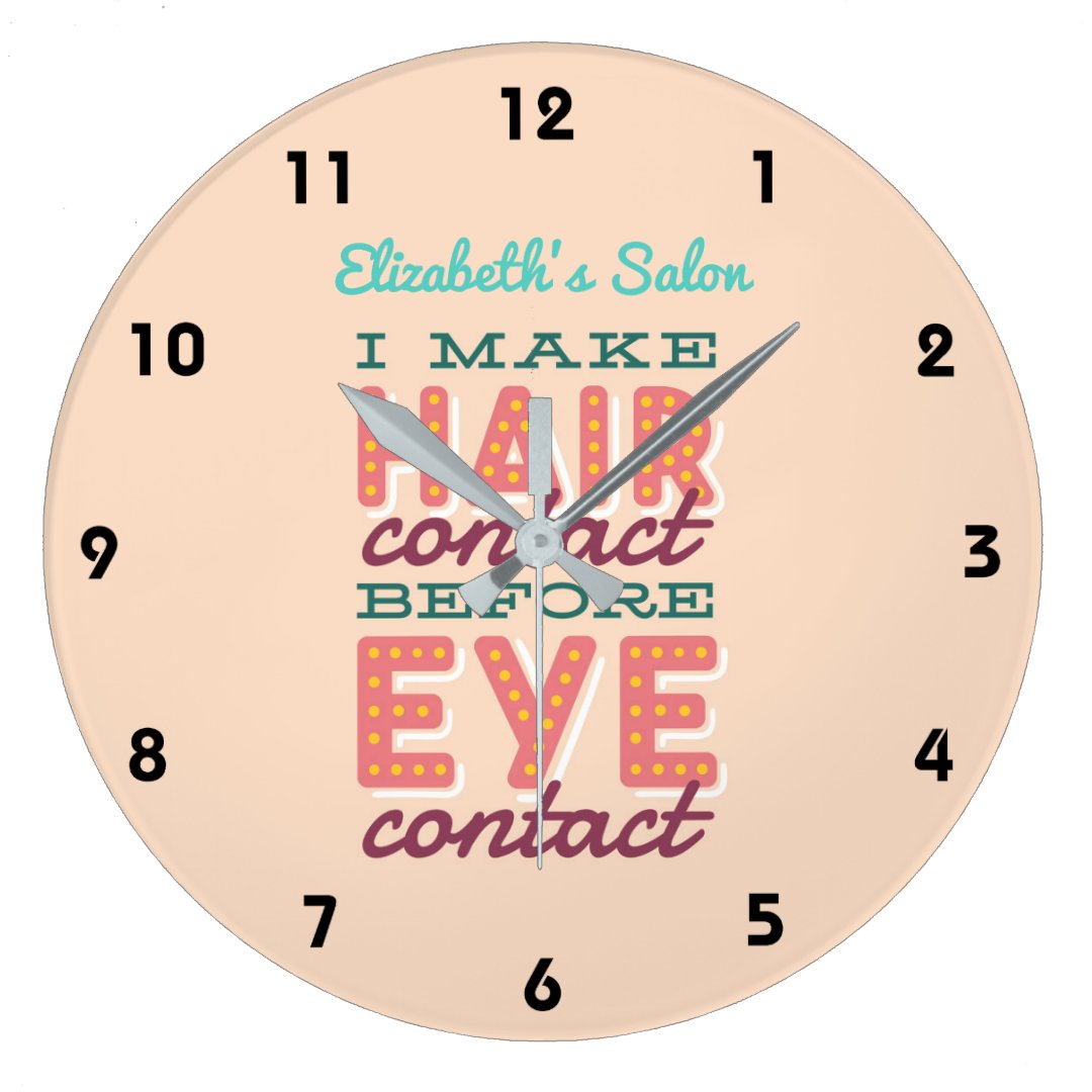 Personalized Hair Stylist RETRO Salon Cool Large Clock | Zazzle