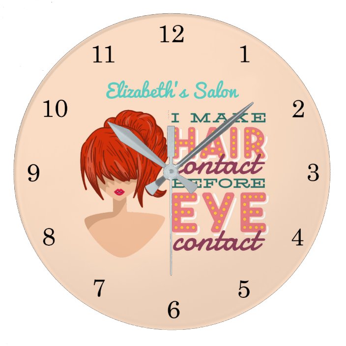 Personalized Hair Stylist RETRO Salon Large Clock | Zazzle.com