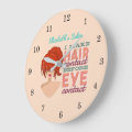 Personalized Hair Stylist RETRO Salon Large Clock | Zazzle