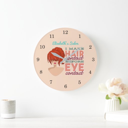 Personalized Hair Stylist RETRO Salon Large Clock | Zazzle