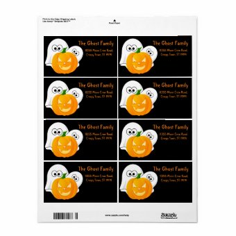 Personalized Halloween Ghosts Pumpkin Label | Zazzle