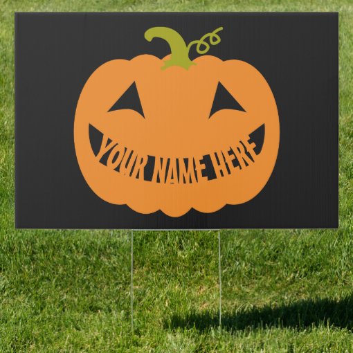 Personalized Halloween Pumpkin Yard Sign | Zazzle