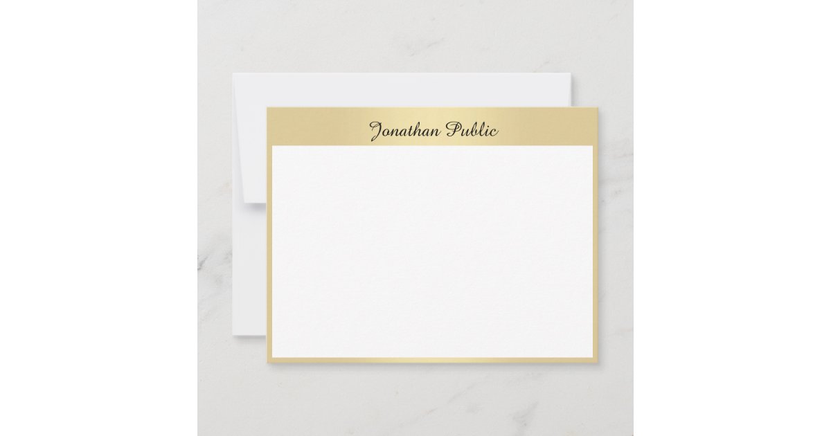 Personalized Hand Gold Script Text Template Flat | Zazzle