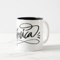 Personalized hand lettered mug with name Monica | Zazzle