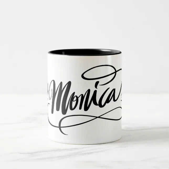 Personalized hand lettered mug with name Monica | Zazzle