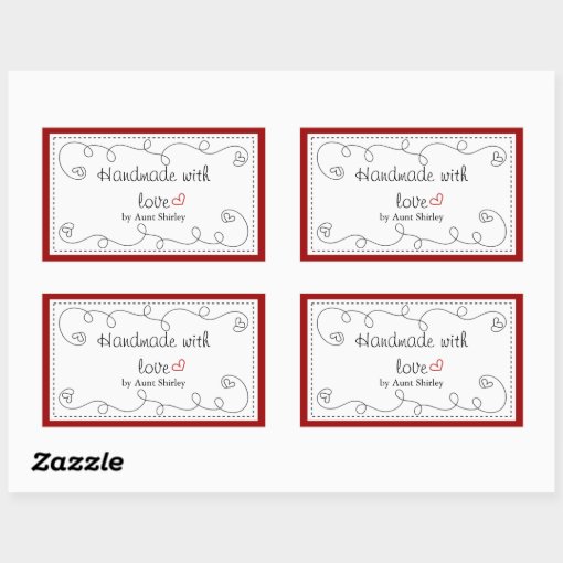 Personalized Handmade With Love Labels | Zazzle
