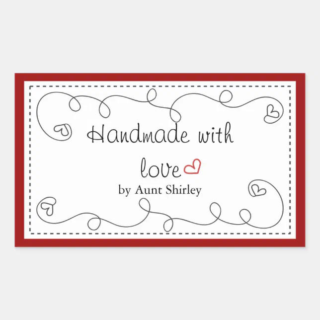 Personalized Handmade With Love Labels | Zazzle