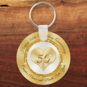 Personalized Happy 50th Anniversary Favors Cheap Keychain | Zazzle