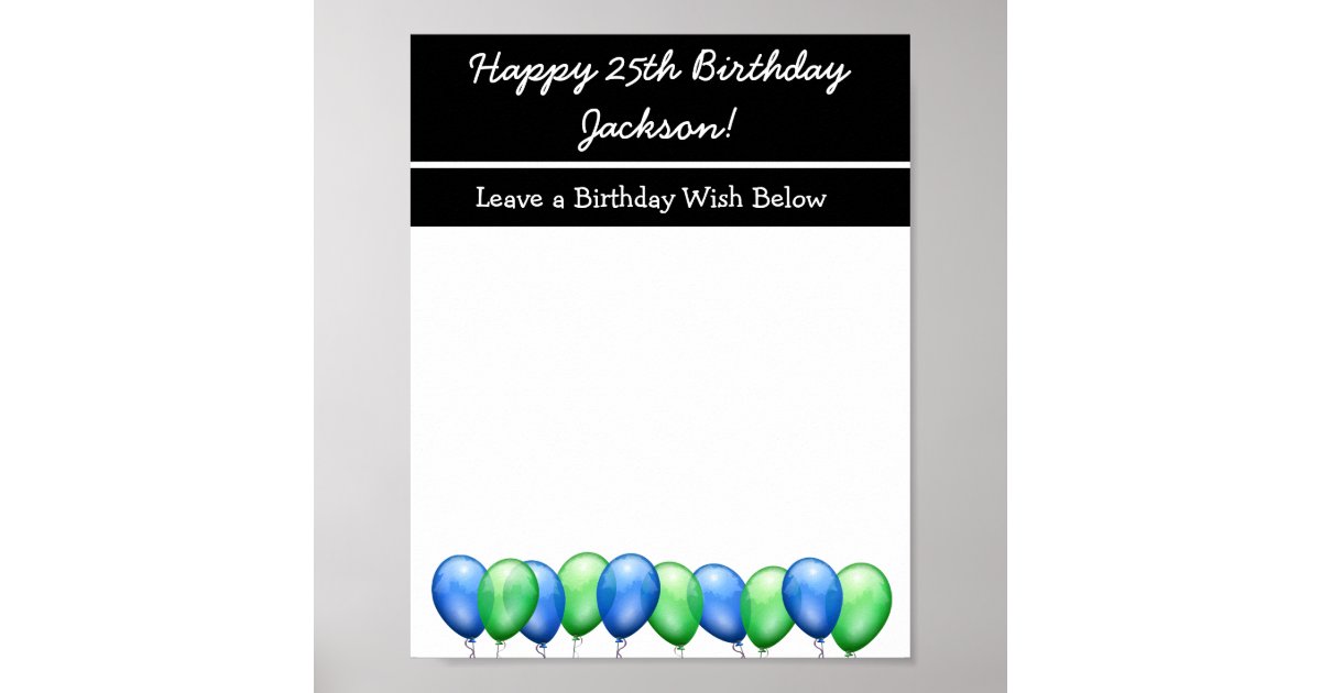 Personalized Happy Birthday Autographs Poster | Zazzle