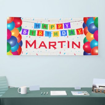 Personalized Happy Birthday Banner | Zazzle