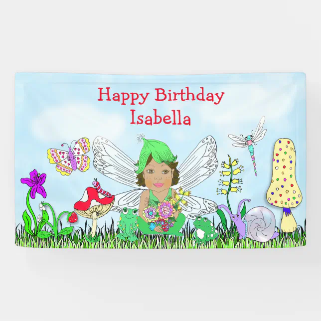 Personalized Happy Birthday Fairy Tale Themed Banner | Zazzle