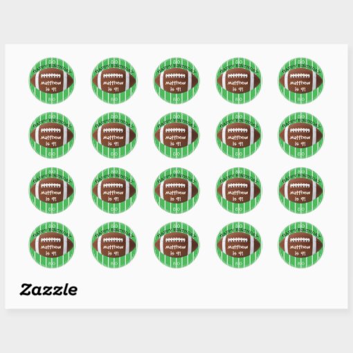 Personalized Happy Birthday Football Sticker | Zazzle