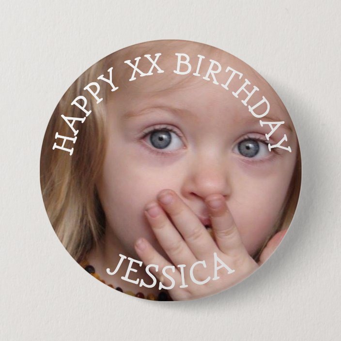 Personalized Happy Birthday Girl Button | Zazzle.com
