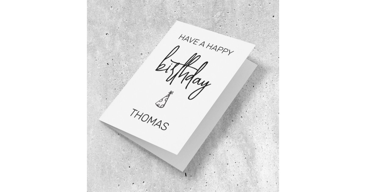 Personalized happy Birthday Minimalistic Simple Card | Zazzle