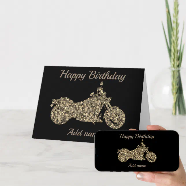 Personalized happy birthday motorcycle card | Zazzle