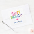 Personalized Happy Birthday Rainbow Sticker Tags | Zazzle