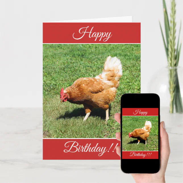 Personalized Happy Birthday Rooster Card | Zazzle