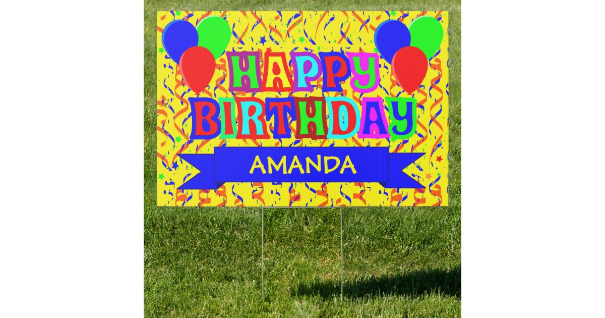 Personalized happy birthday sign | Zazzle