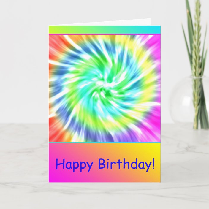 Personalized Happy Birthday Tie Dye Card | Zazzle.com