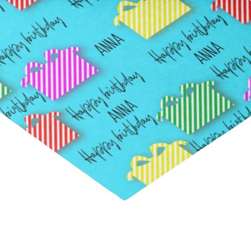 Personalized Happy Birthday Typography Presents Tissue Paper | Zazzle
