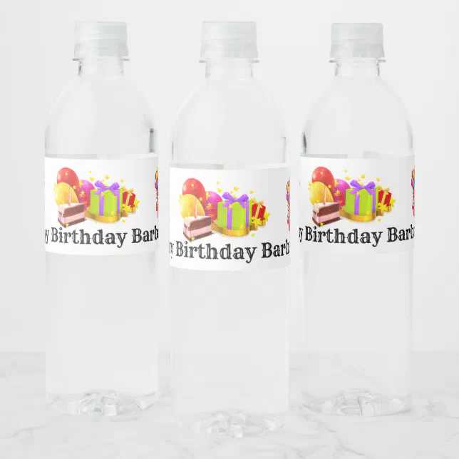 Personalized Happy Birthday Water Bottle Label | Zazzle