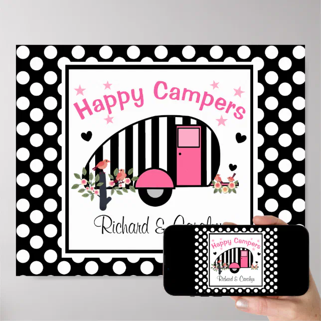 Personalized Happy Campers Poster | Zazzle