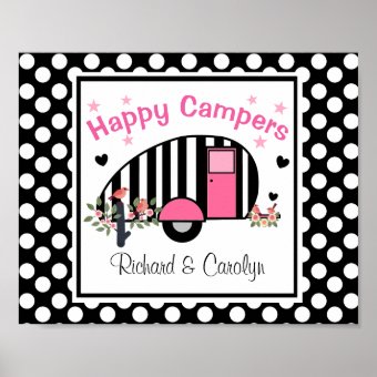 Personalized Happy Campers Poster | Zazzle
