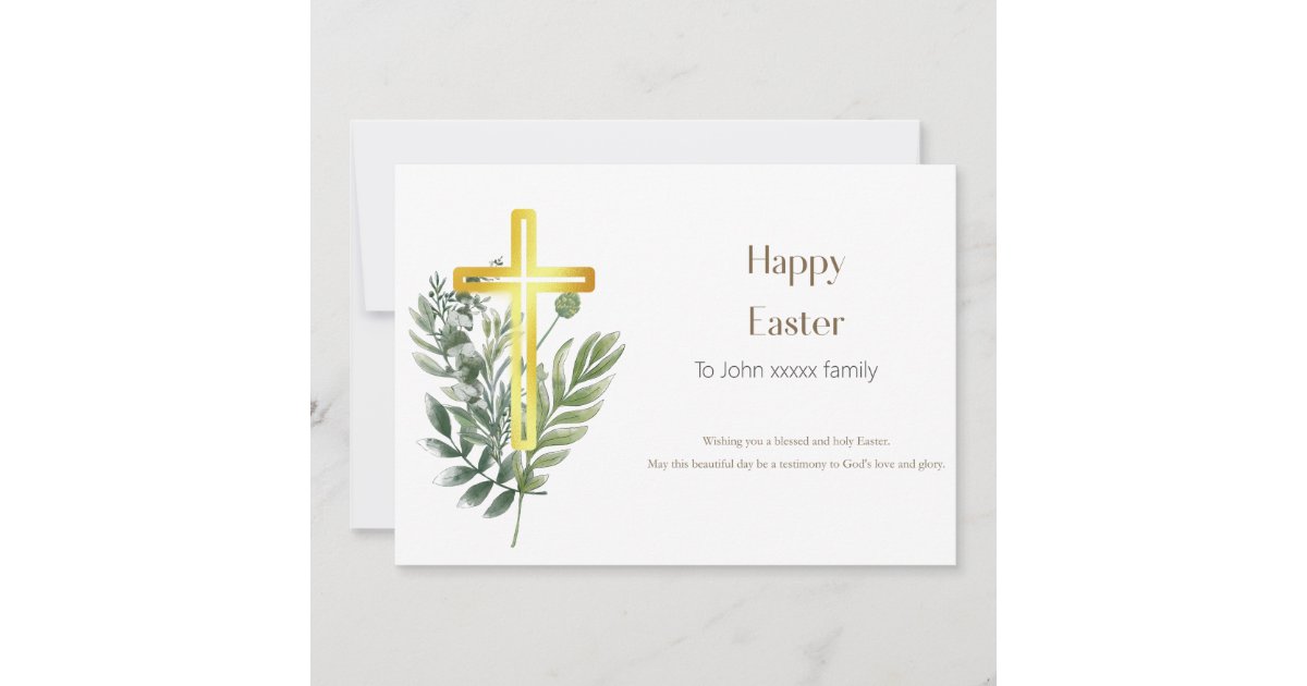 Personalized Happy Easter Christian Card | Zazzle