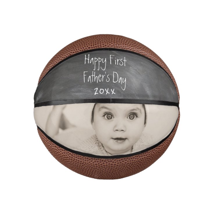Personalized Happy First Fathers Day Mini Basketball | Zazzle