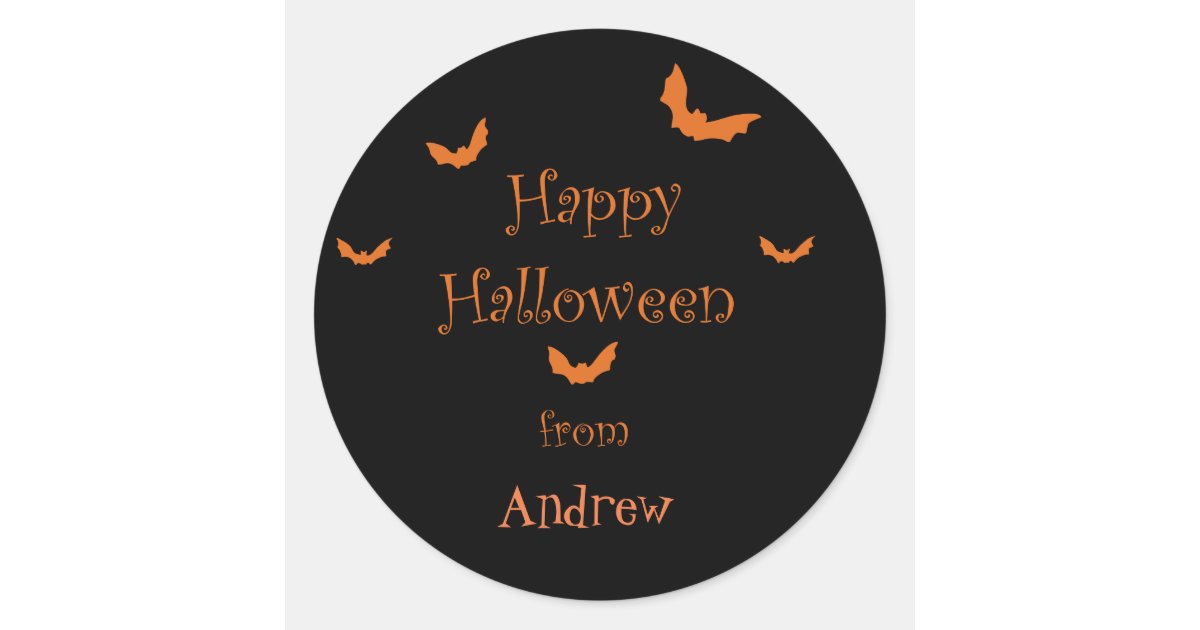 Personalized Happy Halloween Stickers | Zazzle