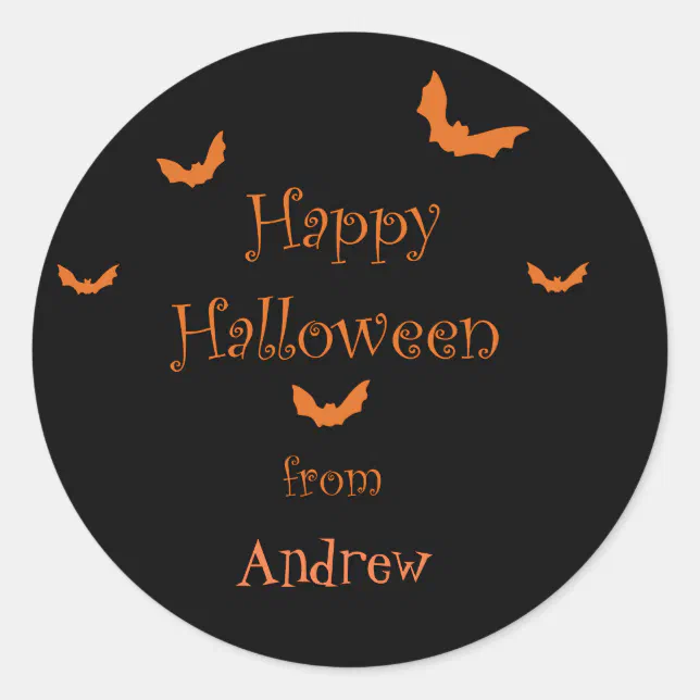 Personalized Happy Halloween Stickers | Zazzle