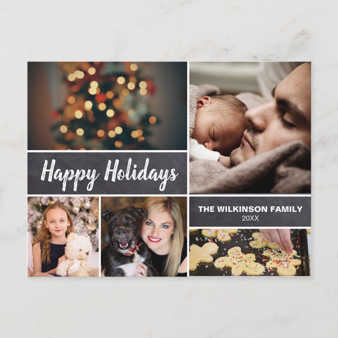 Personalized Happy Holiday Christmas Photo collage | Zazzle