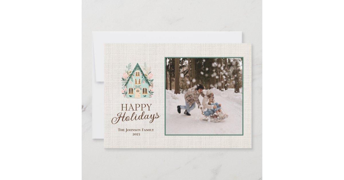 Personalized Happy Holidays Card with Photos | Zazzle