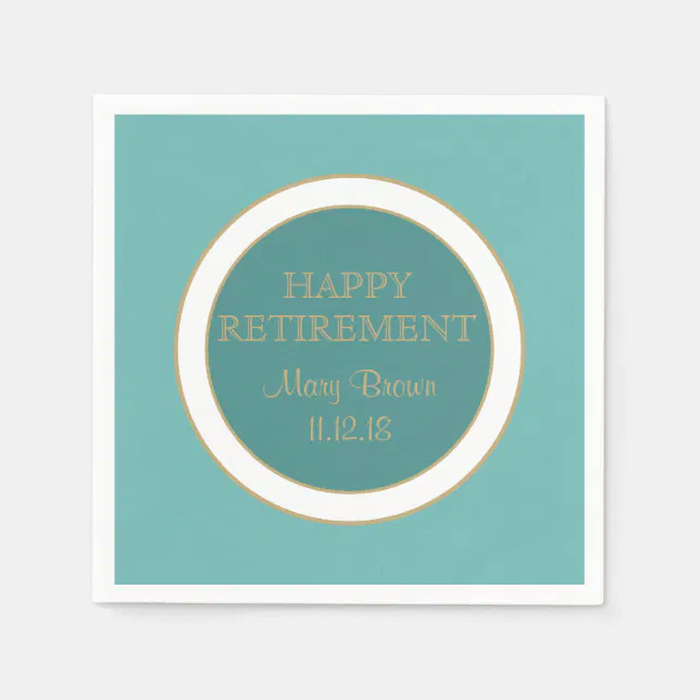 Personalized Happy RETIREMENT paper napkin | Zazzle